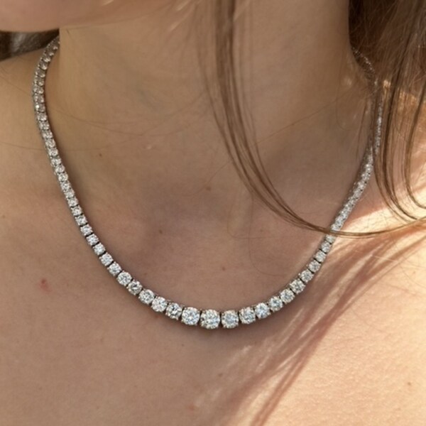 Graduated Diamond Necklace - Etsy