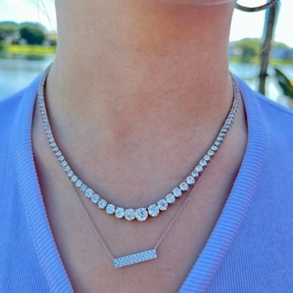 Graduated Diamond Necklace - Etsy
