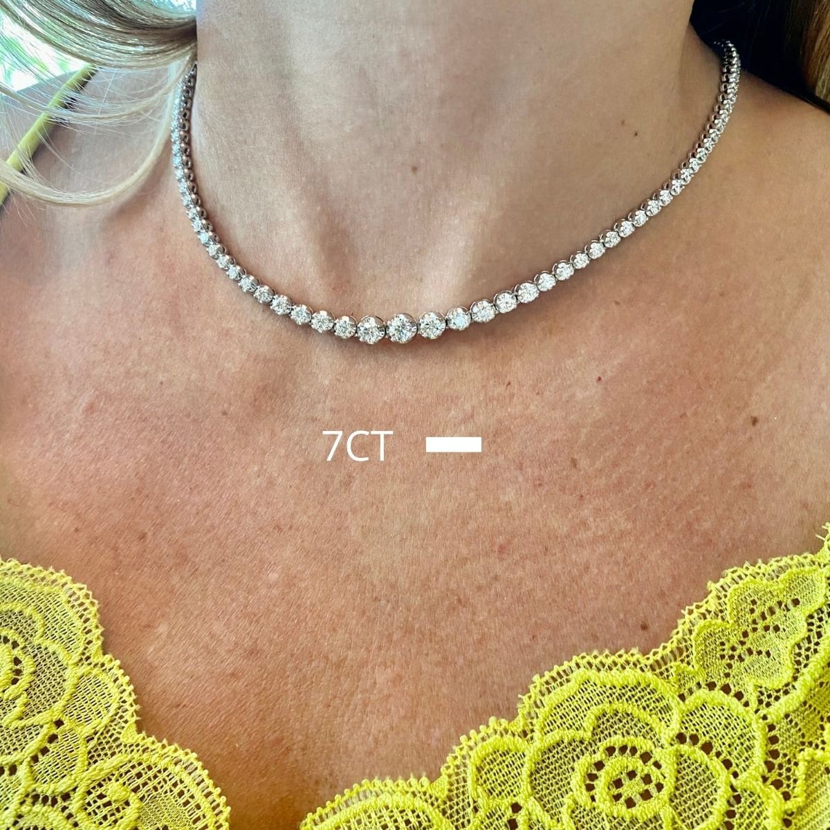 7ct Graduated Diamond Tennis Necklace