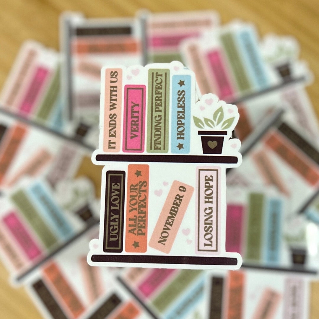 Colleen Hoover Stacked Bookshelf Waterproof Sticker Book-a-holic ...