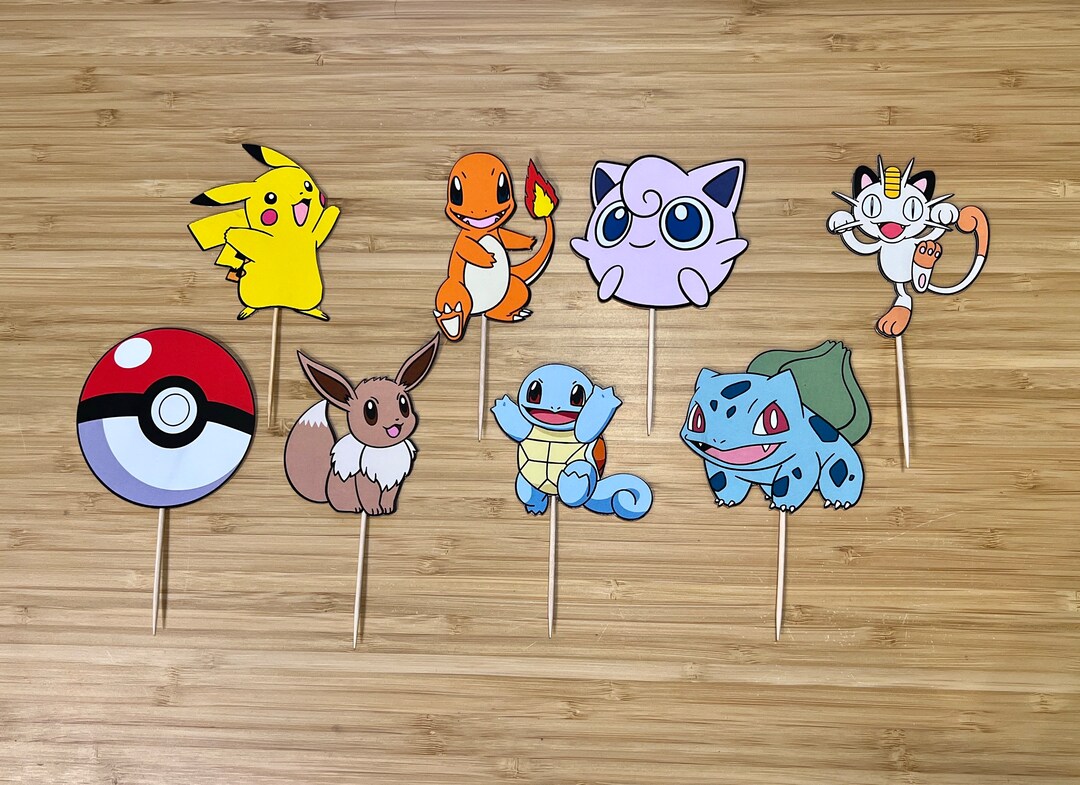 Pokémon Cupcake Toppers Pikachu Cupcake Toppers Squirtle Cupcake ...