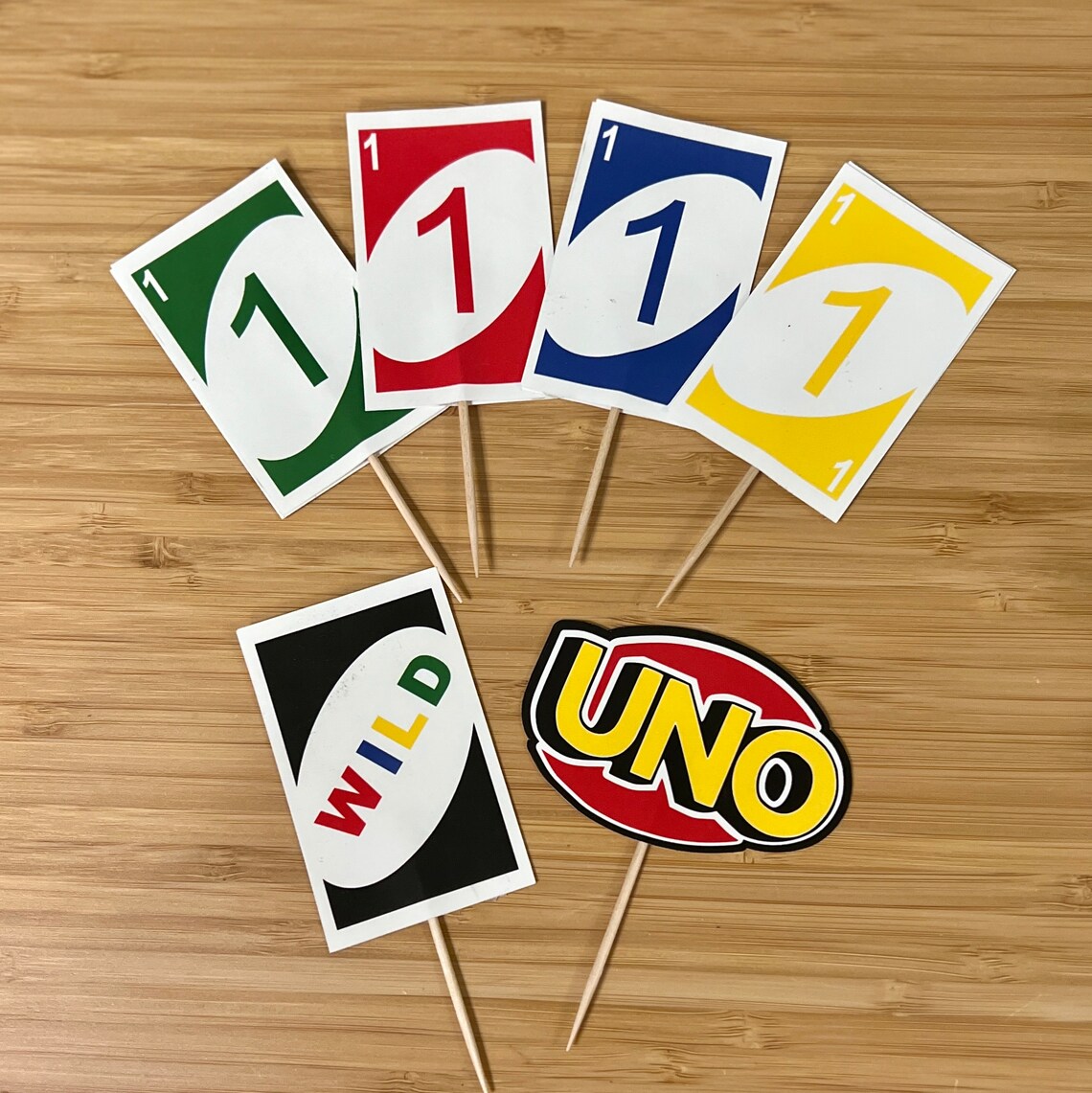 UNO Card Game Themed Cupcake Toppers - Etsy