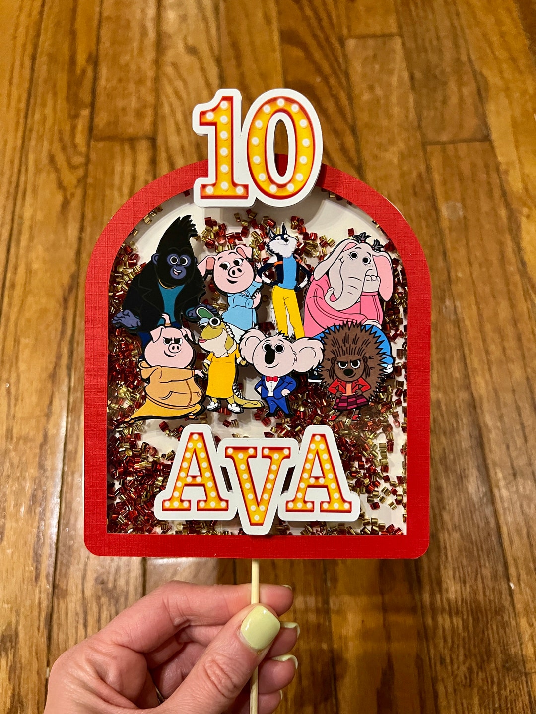 Sing 2 3D Personalized Glitter Shaker Cake Topper - Etsy