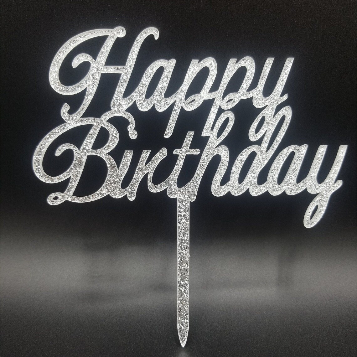 Happy Birthday Acrylic Cake Topper, Birthday Cake Toppers, Gold Cake ...