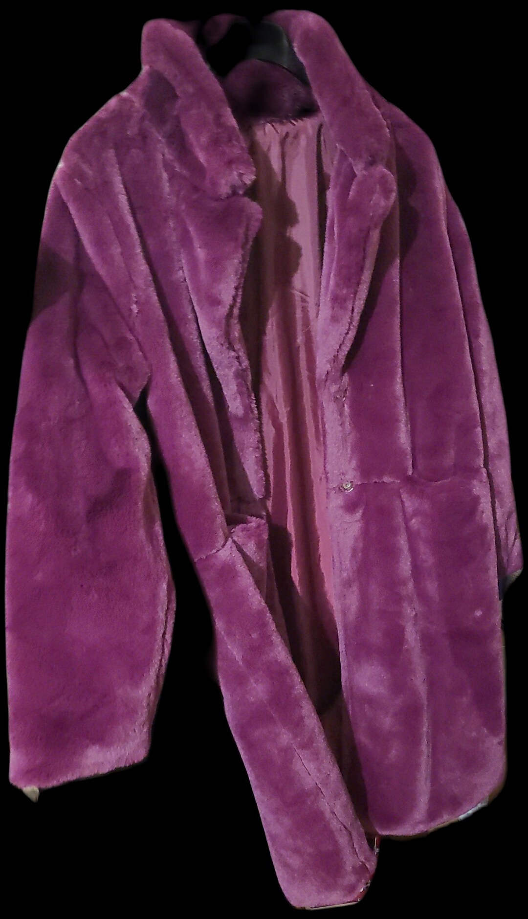 Magenta Fur Coat One Size Oversized Coats Trendy Fur Womens Coat ...