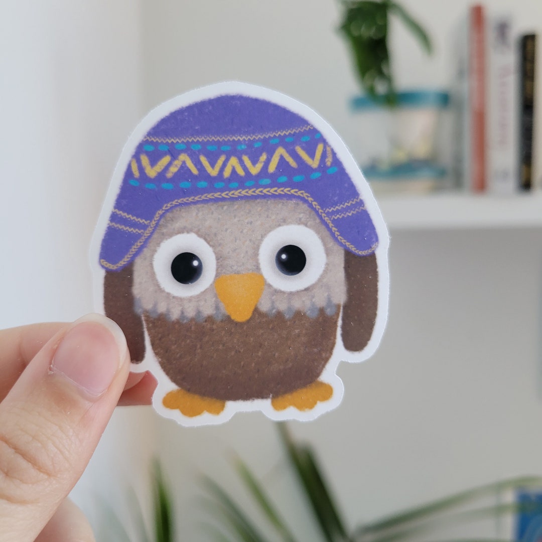 Fuzzy Owl Weatherproof Sticker | Animal Sticker | Die Cut Sticker ...
