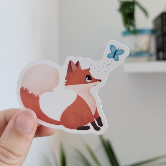 Cute Fox Weatherproof Sticker Animal Sticker Die Cut - Etsy