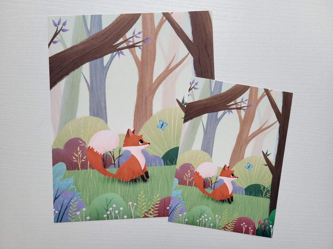Cute Fox Art Print | 5x7 and 8x10 Prints | Illustration Print | Fox ...