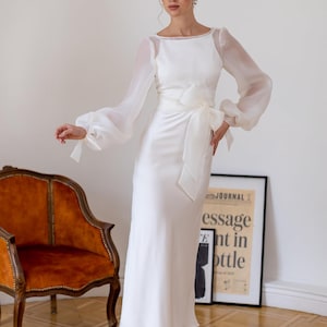 Organza Dress Topper, Bridal Dress Cover, Puff Sleeve Shrug, Bridal ...