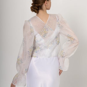 Organza Sheer Wedding Cover up Wedding Cover up Puff Sleeve Organza ...