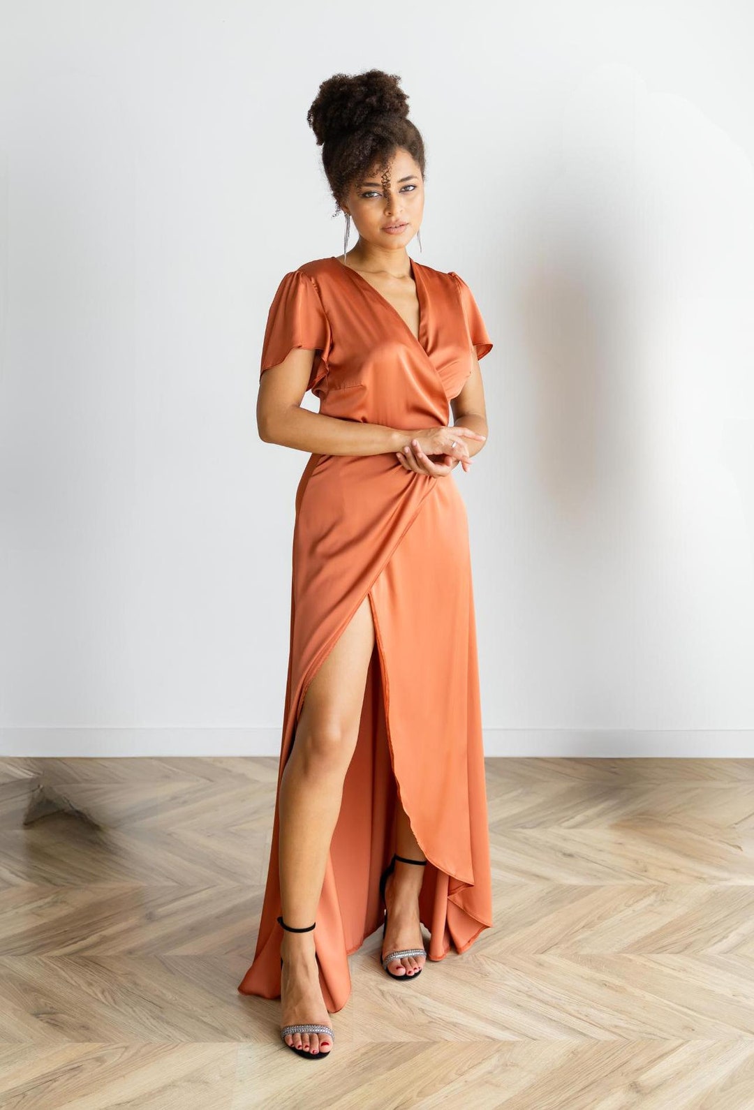 Rust Bridesmaid Dress Brunt Orange Dress Copper Bridesmaid Dress Rust ...