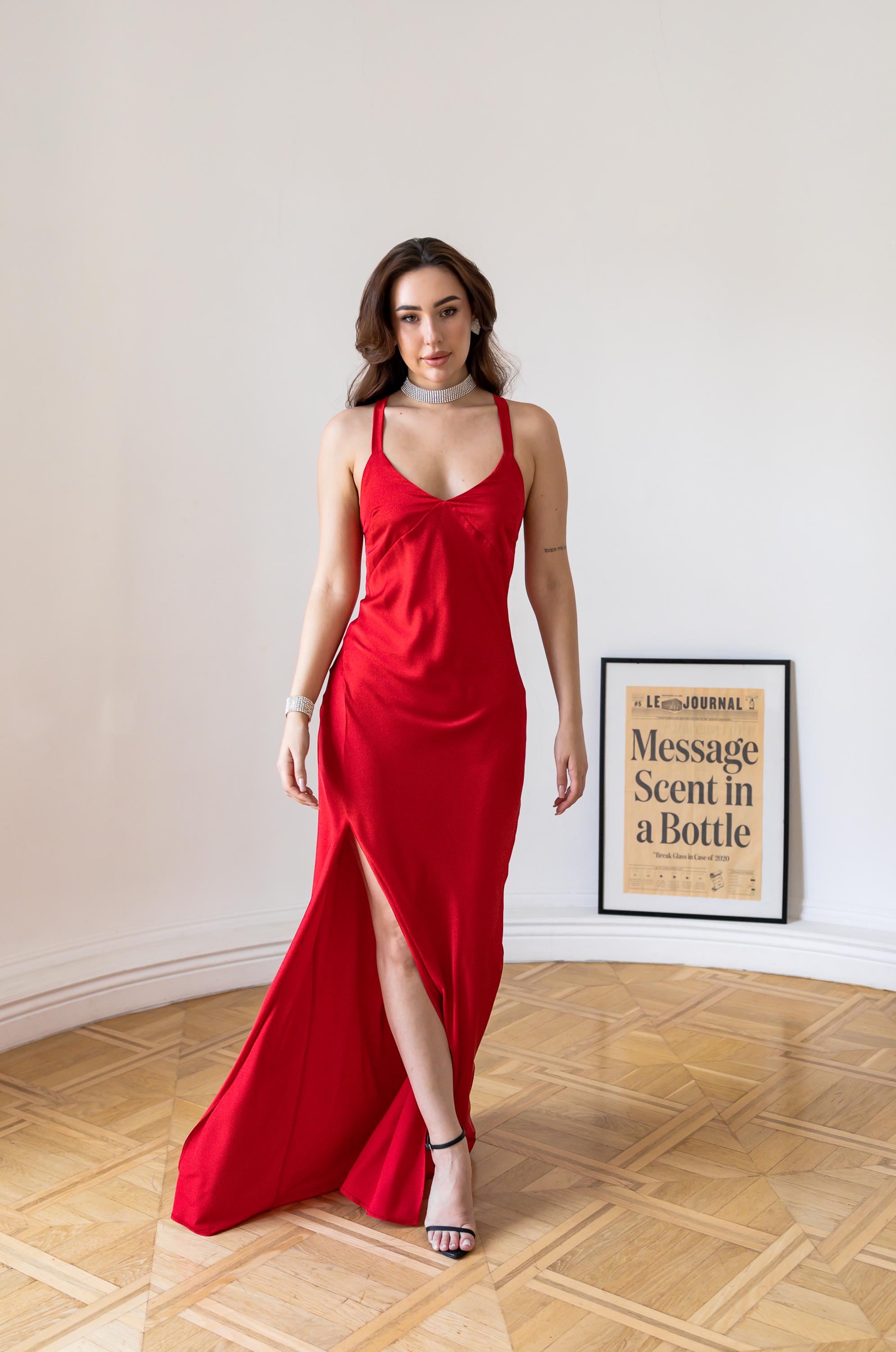 Wedding Guest Dress Prom Dresses Satin Long Dress Evening Dress High ...