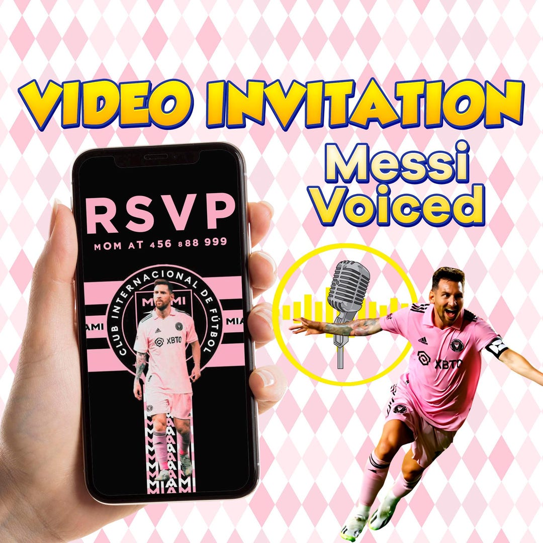Video Invitation of Lionel Messi, Leo Messi Soccer Birthday Invitation ...