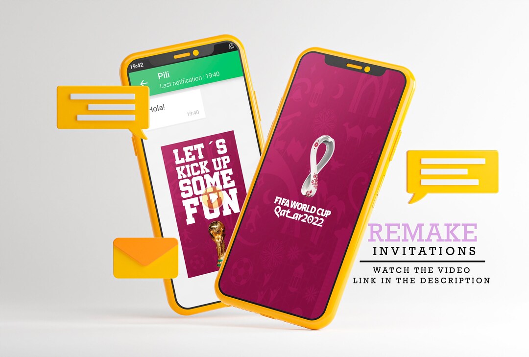 World Cup 2022 Video Invitation Football Birthday, World Cup Qatar 2022 ...