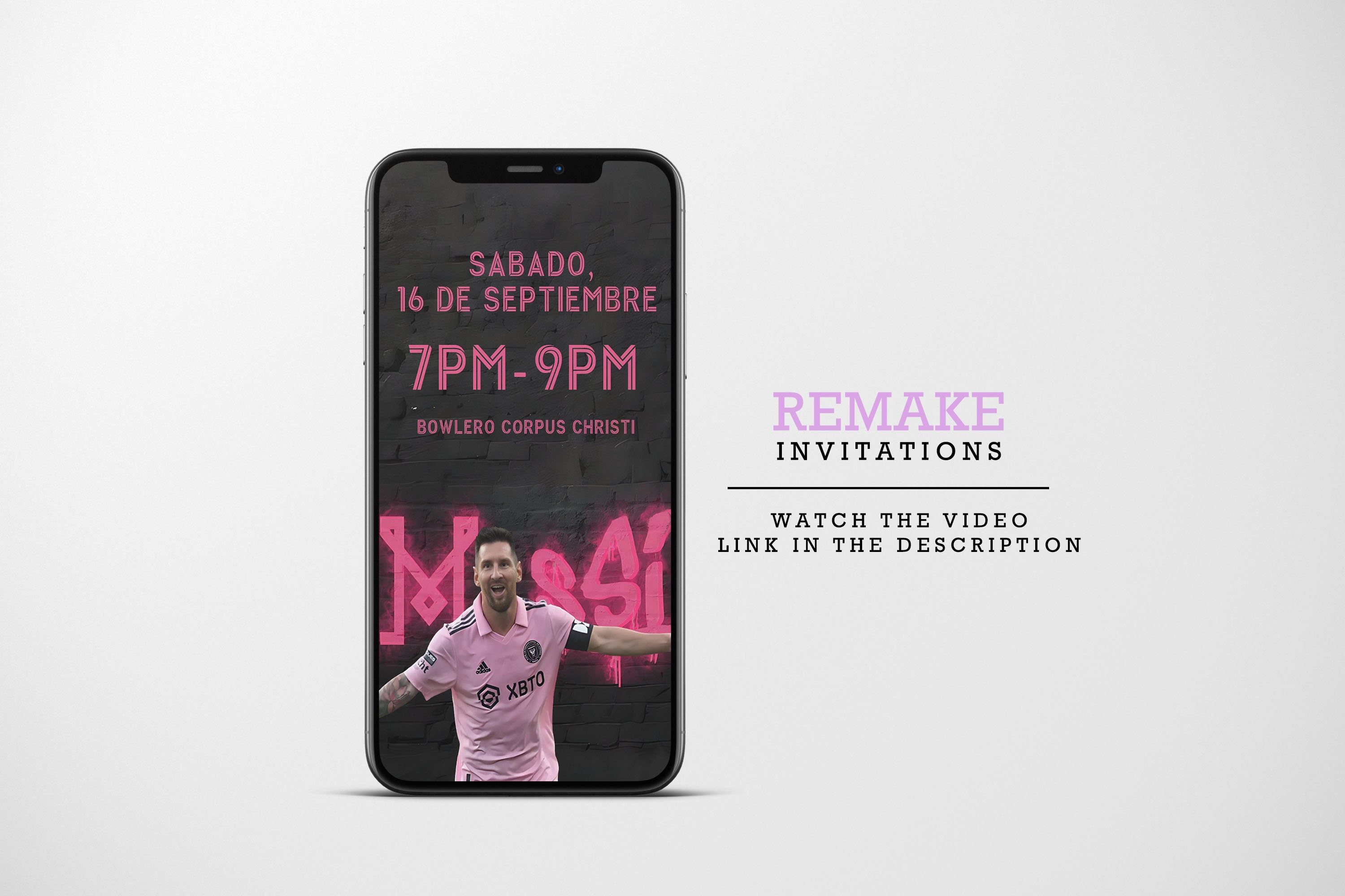 Video Invitation of Lionel Messi, Leo Messi Soccer Birthday Invitation ...