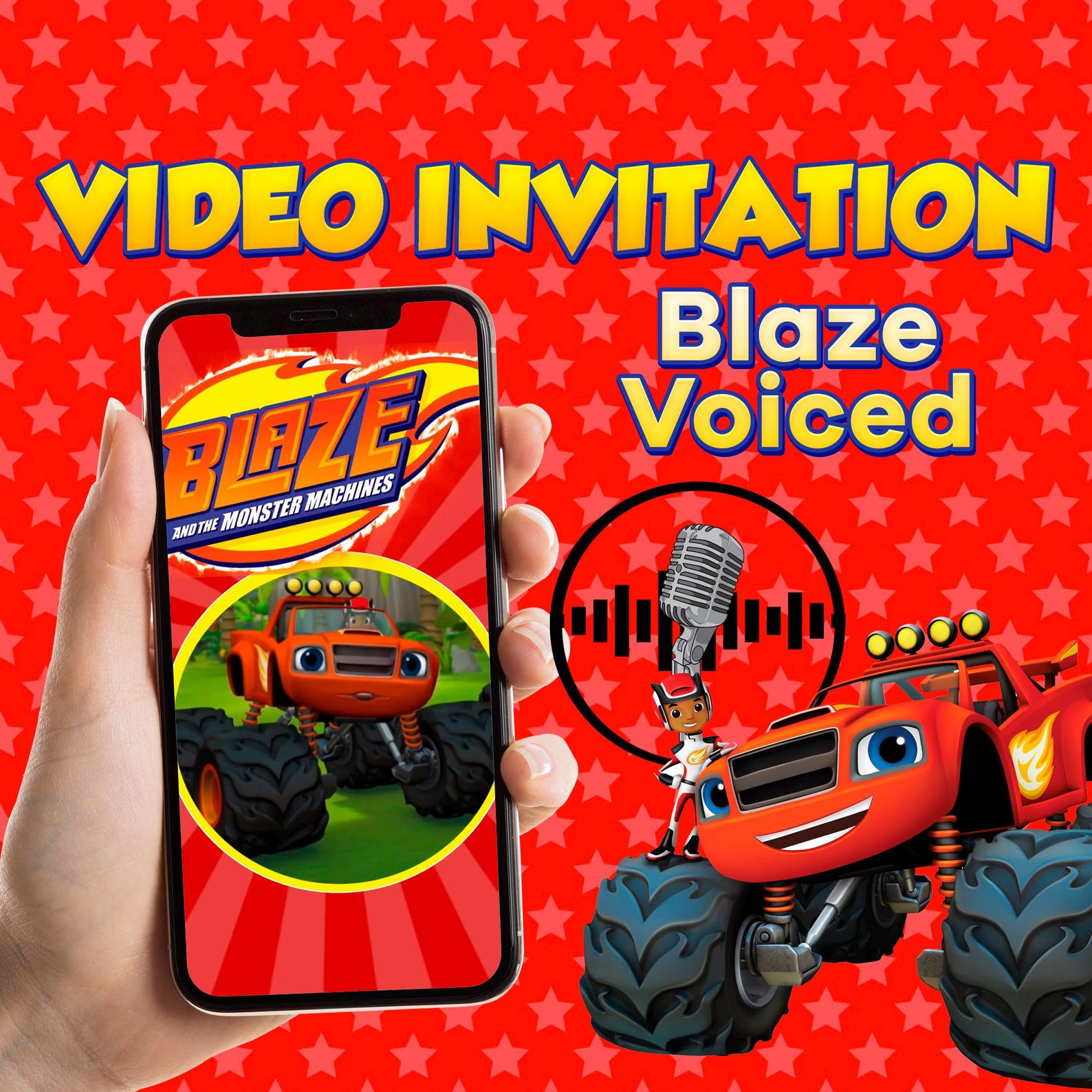 Blaze and the Monster Machines Birthday Invitation, Blaze Video ...