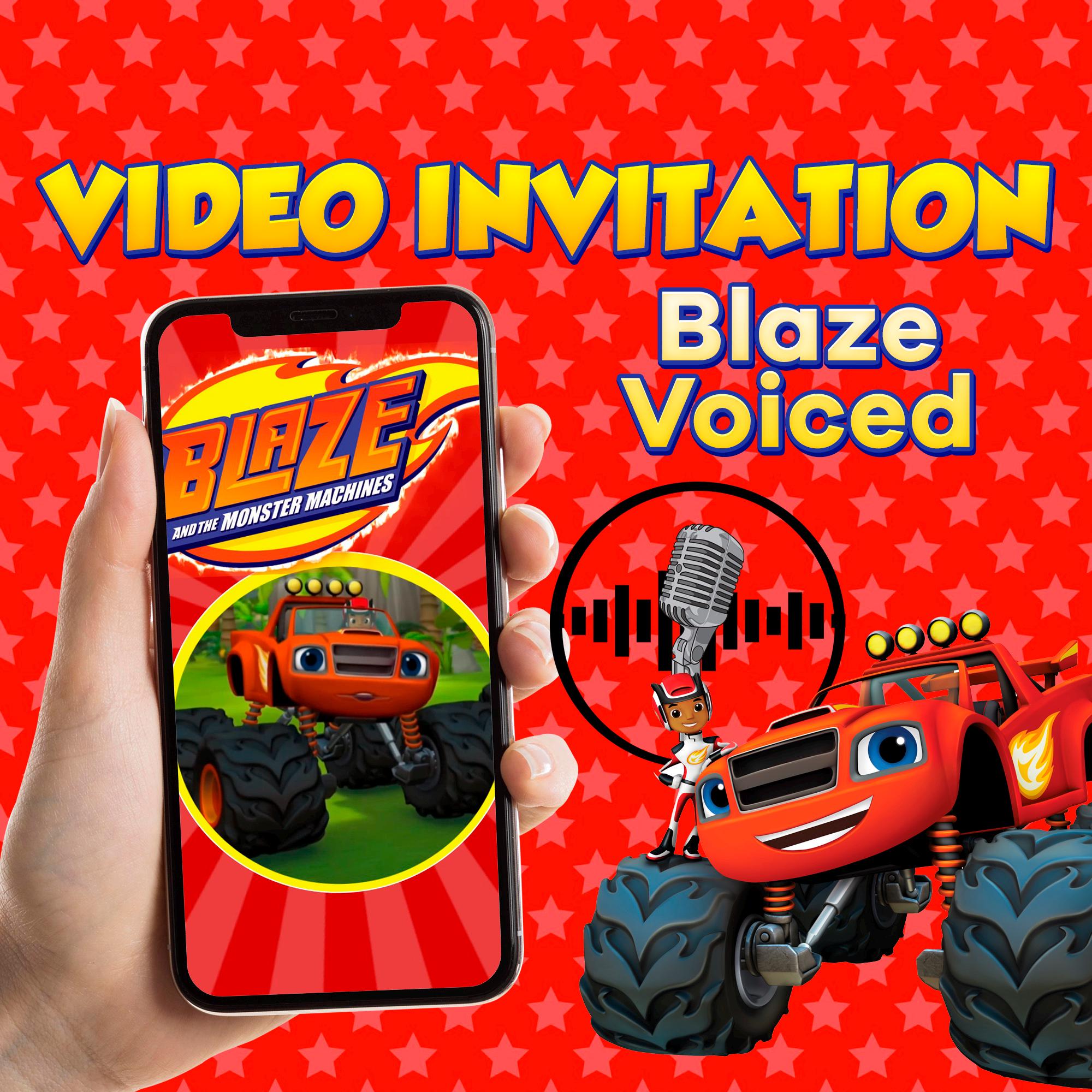 Blaze and the Monster Machines Birthday Invitation, Blaze Video ...