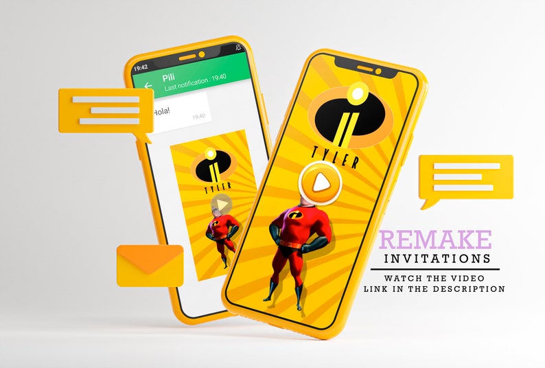 The Incredibles Video Invitation, the Incredibles Digital Card, the ...