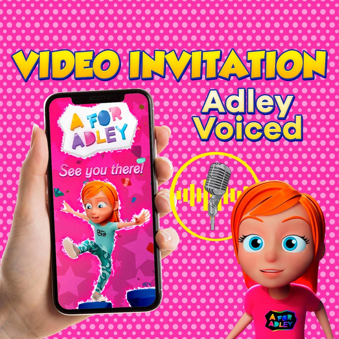 A for Adley Birthday Video Invitation, A for Adley Invitation Digital ...