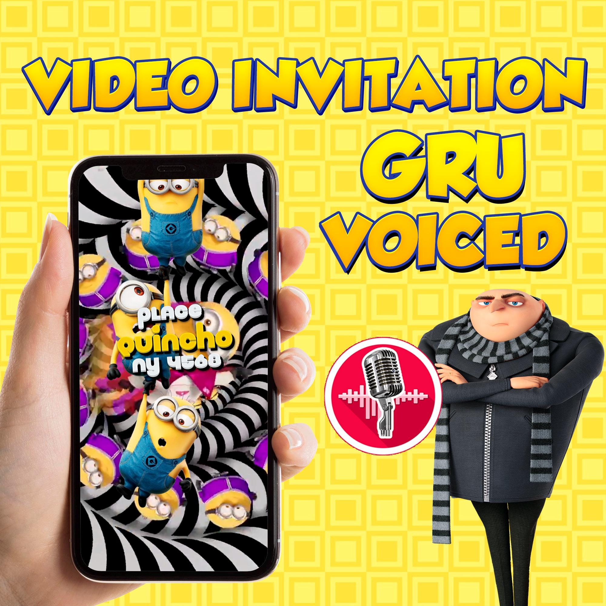 Minions Birthday Party Video Invitation, Gru Video Invitation With ...