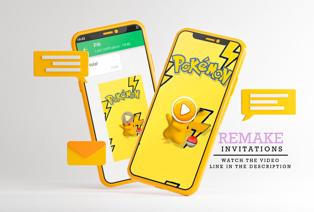 Pokemon Birthday Invitation, Pokemon Birthday Card, Pokemon Go ...