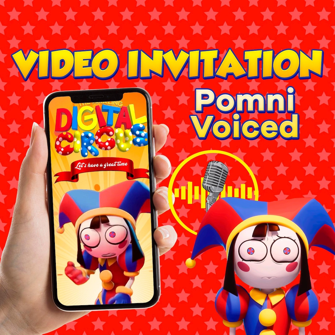 Amazing Digital Circus Birthday Party Video Invitation, Pomni Digital ...