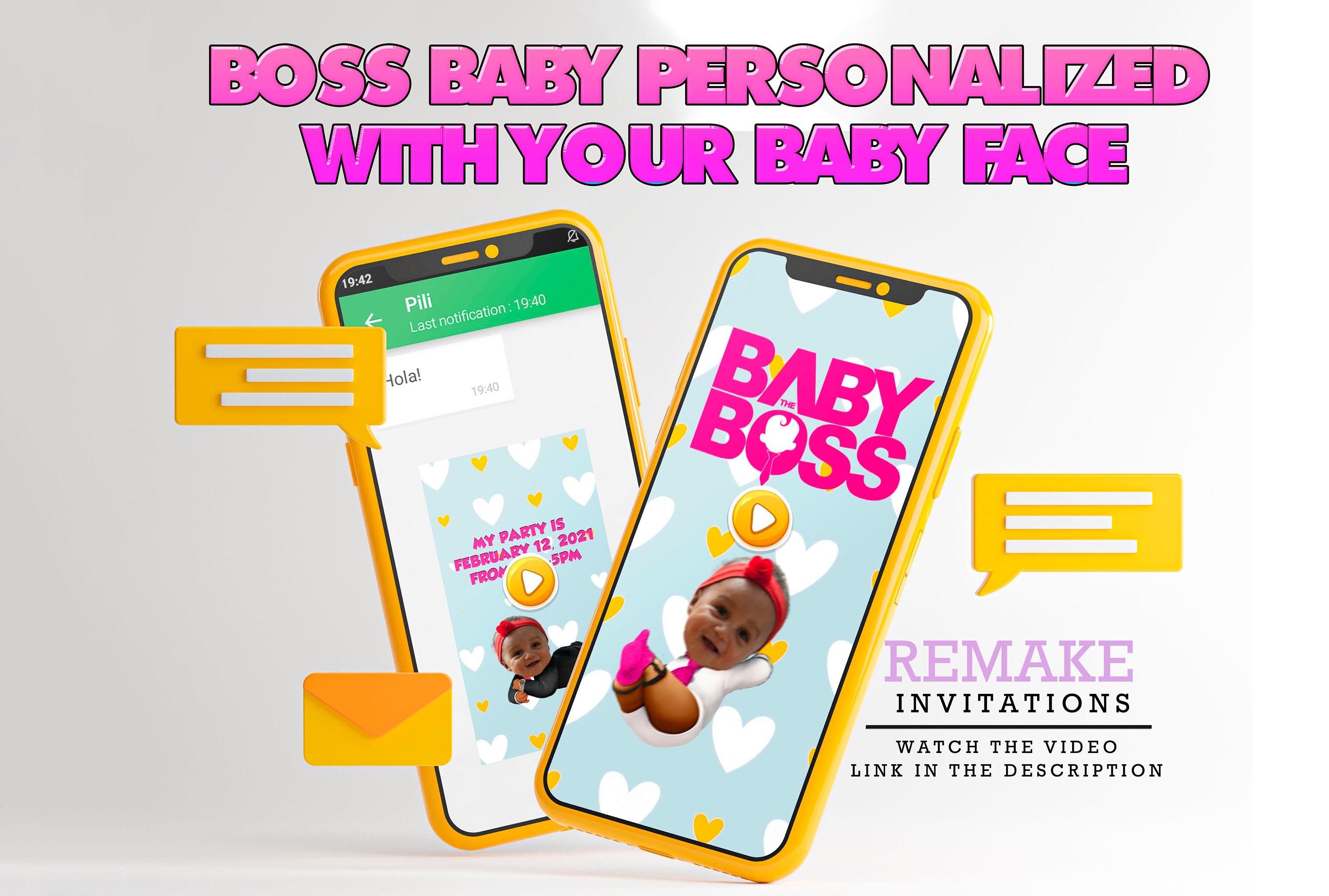 Afro Boss Baby Invitation, Boss Baby Personalized With Your Baby Face ...