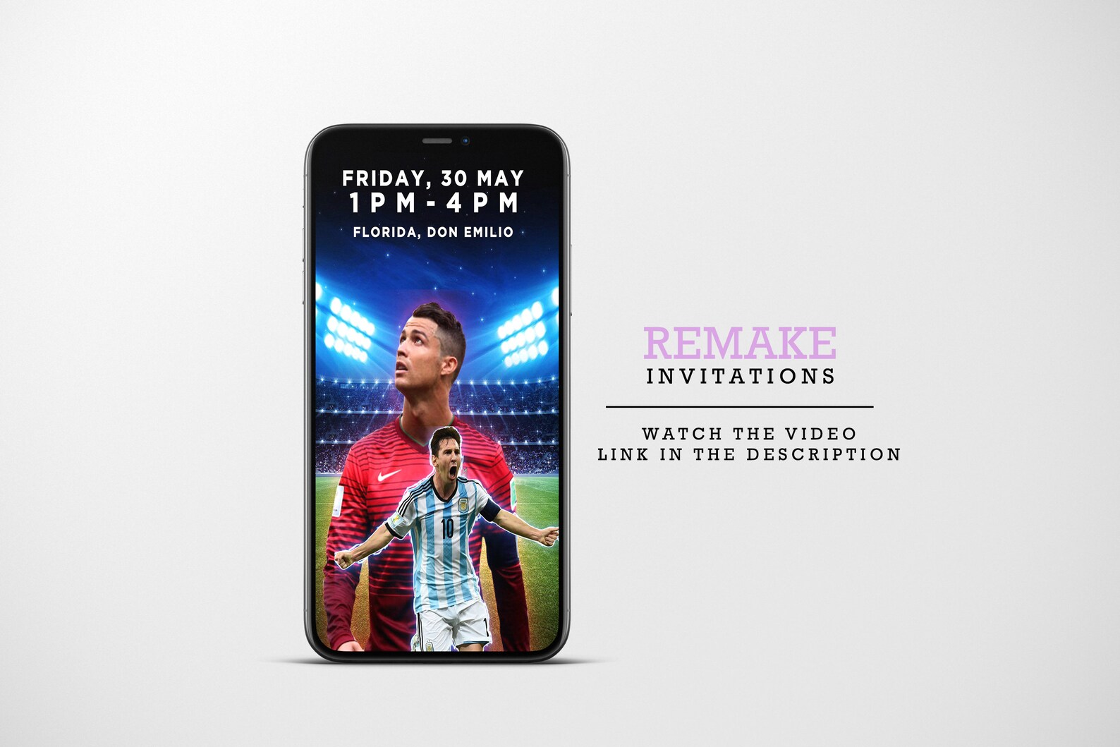 Video Invitation of Lionel Messi and Cristiano Ronaldo, Leo Messi and ...