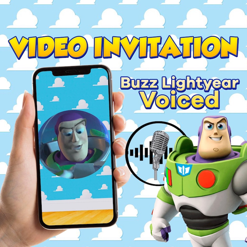 Buzz Lightyear Voiced Birthday Invitation Video, Toy Story Birthday ...
