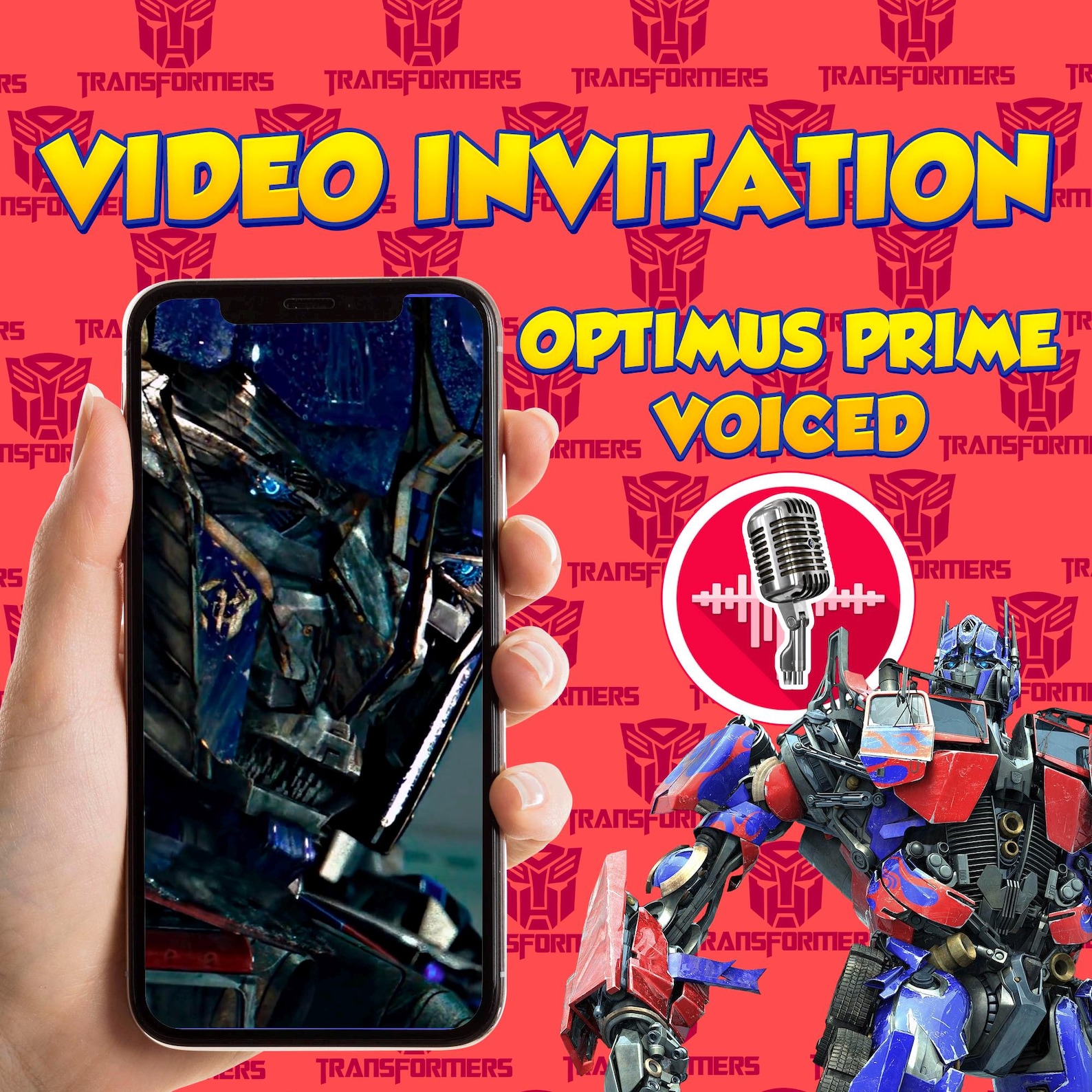Transformers Invitation, Bumblebee and Optimus Prime Birthday ...