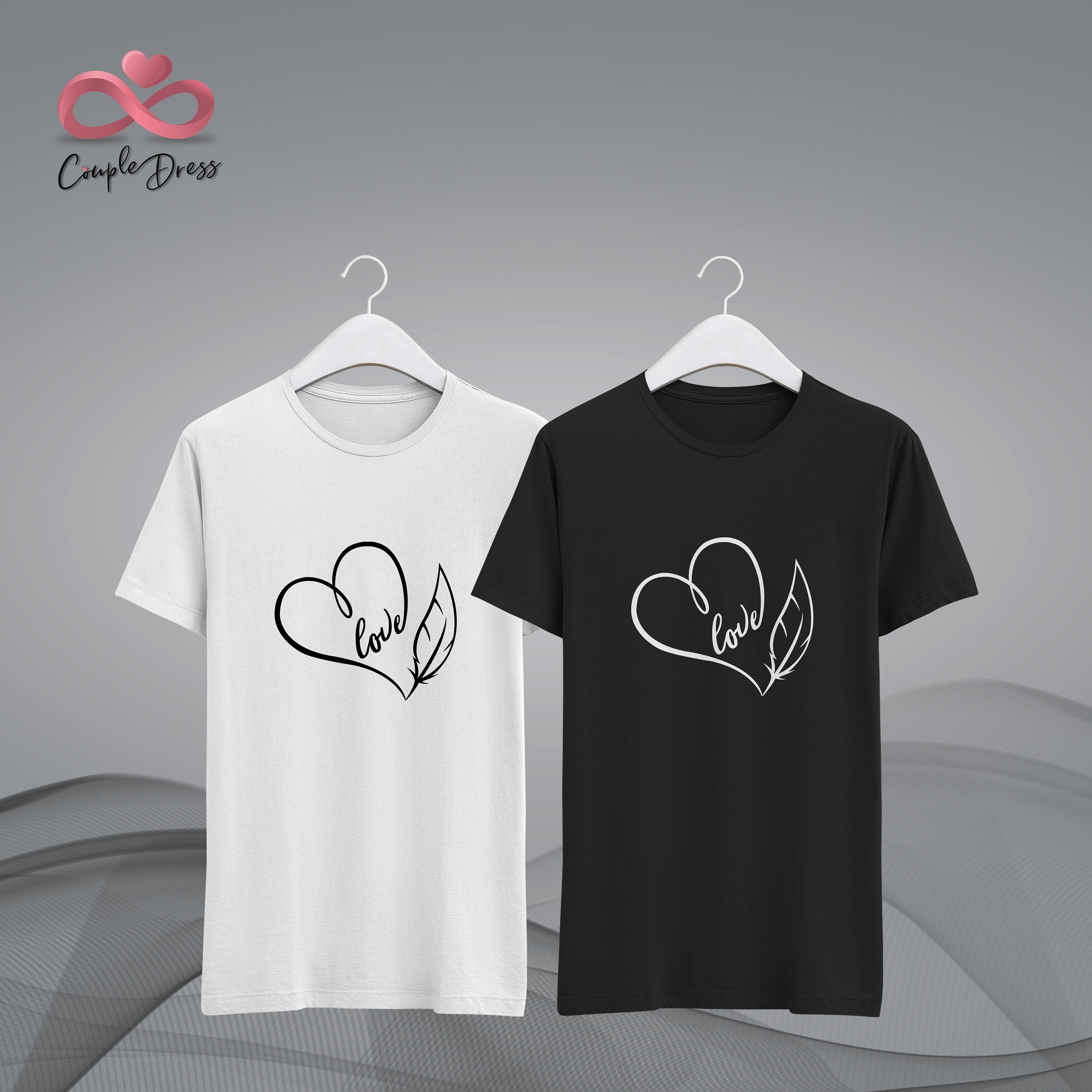 Cute Couple Shirt Design Layout