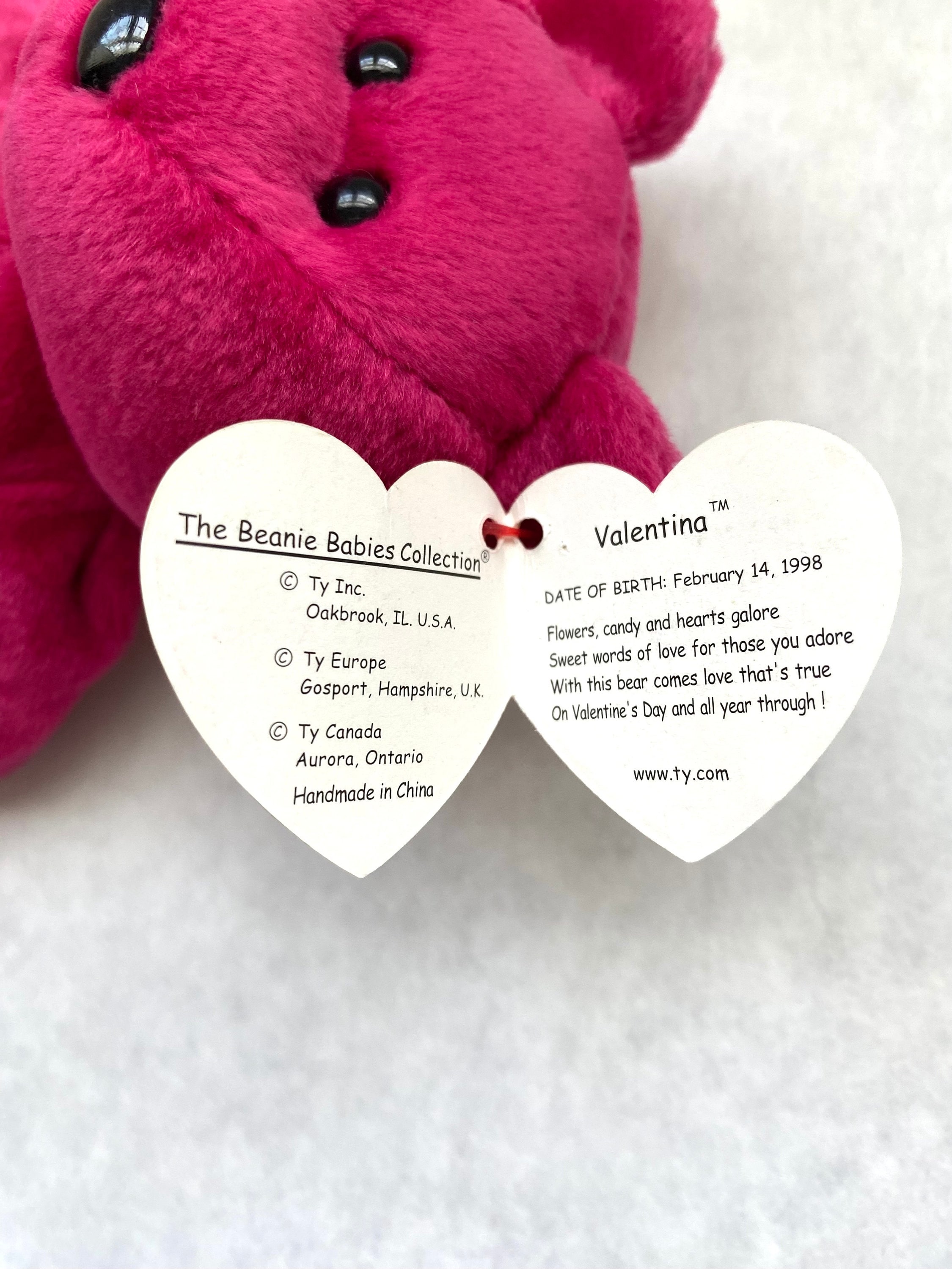 Valentina the Valentine Bear 1998 Retired Beanie Baby With - Etsy