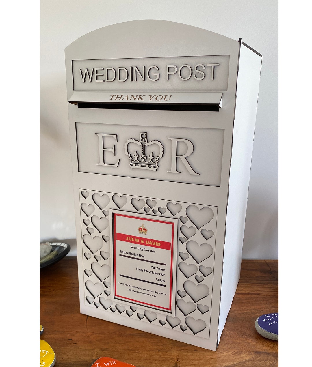Large Lockable Wedding Card Post Box Postbox Fully Customisable ...