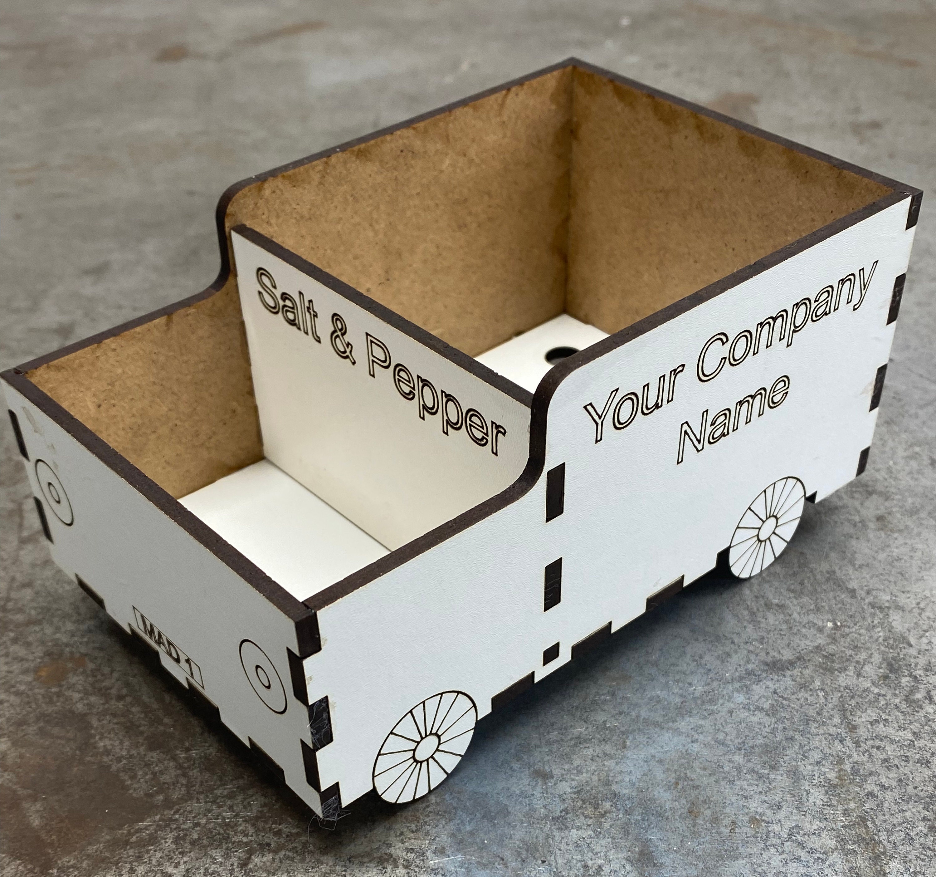 Condiment Set Holder 3mm White Faced MDF Personalised | Etsy UK