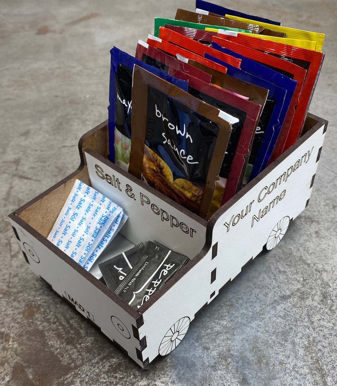 Condiment Set Holder 3mm White Faced MDF Personalised - Etsy UK