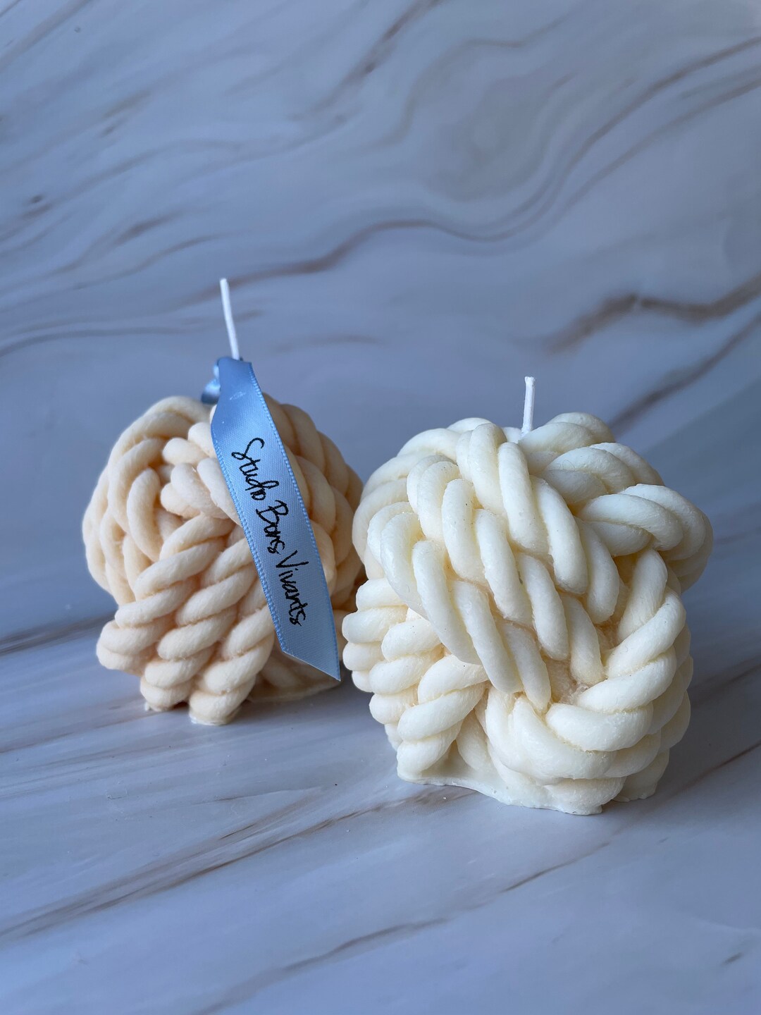 Set of 2 Decorative Giant Knots in Soy Wax-free Shipping - Etsy