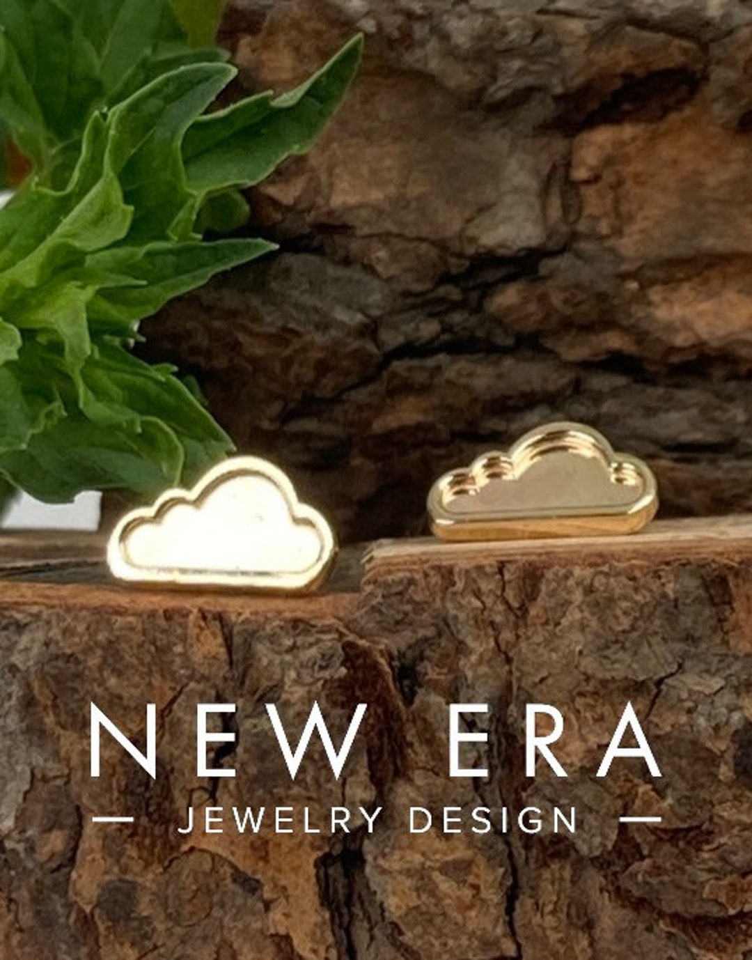 14 Karat Solid Gold Cloud Body Jewelry Decorative Gold End. Threadless ...