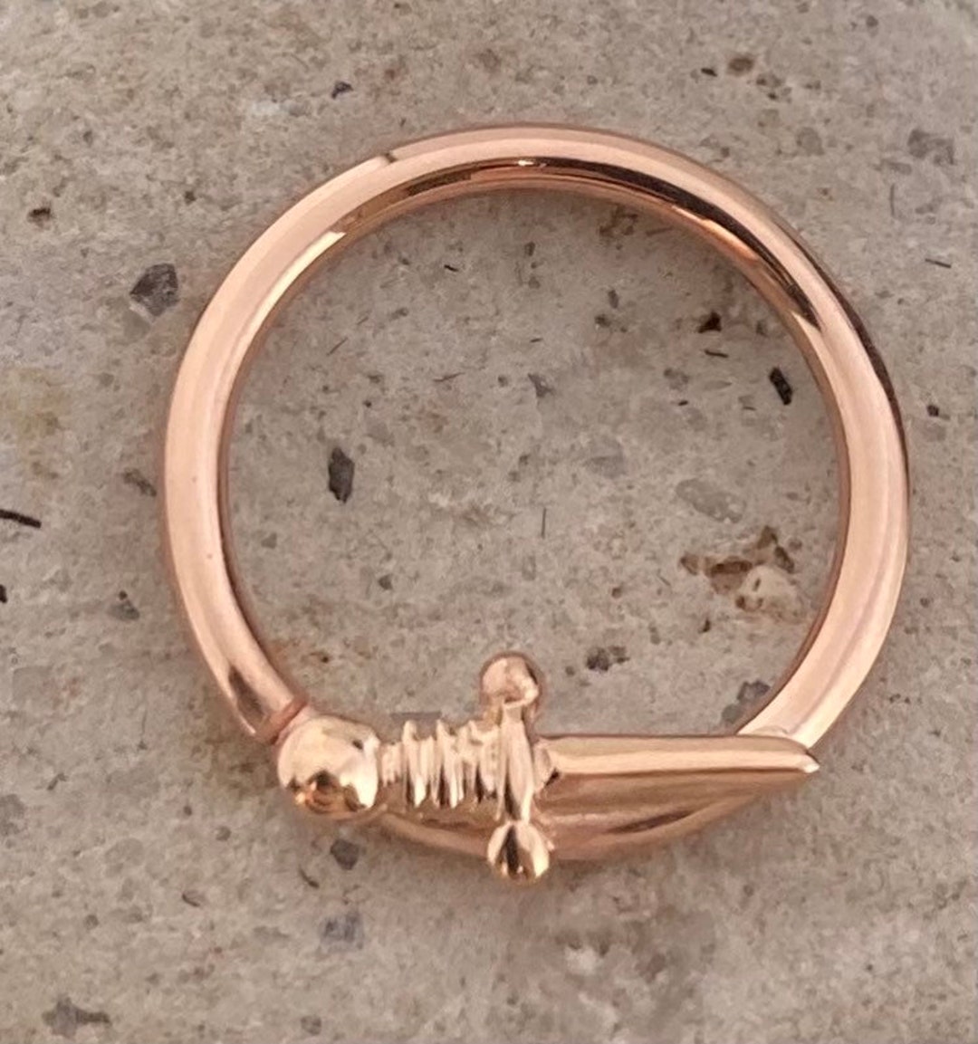 14 Karat Solid Gold Dagger Hoop Tragus, Helix, Daith, Septum 14g, 16g ...