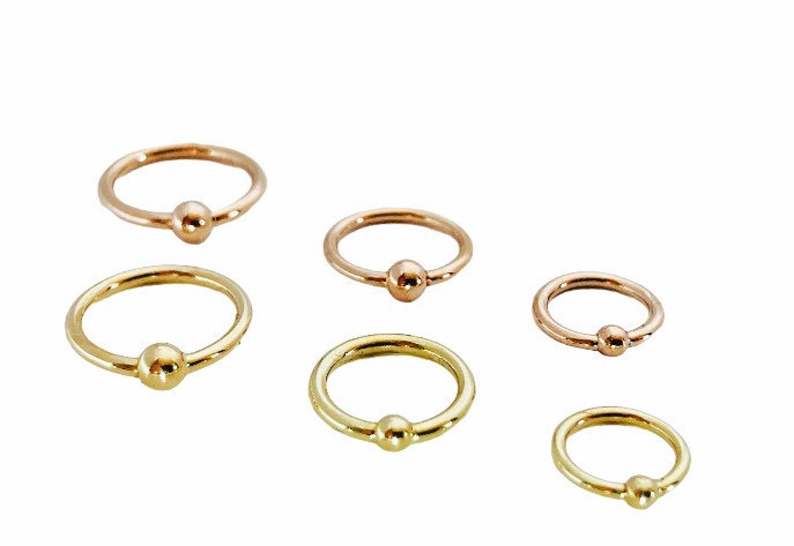 14 Karat Solid Gold Fixed Bead Ring 7/16 Inch 3/8 Inch 5/16 - Etsy