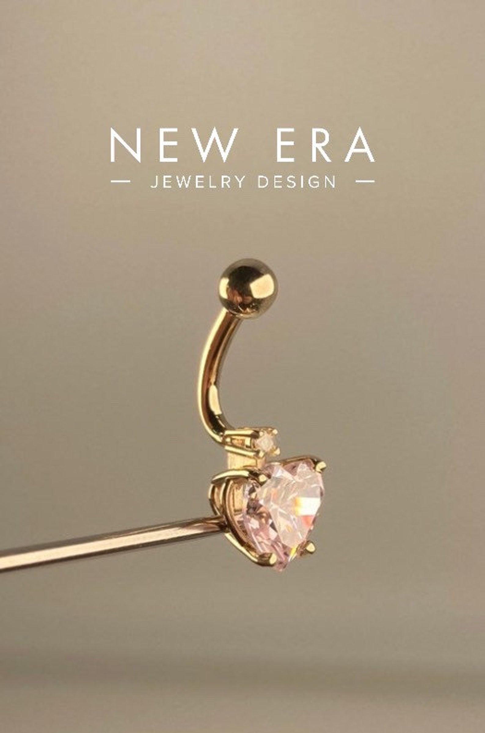 14 Karat Solid Gold Belly Button Ring Navel Ring 14 - Etsy