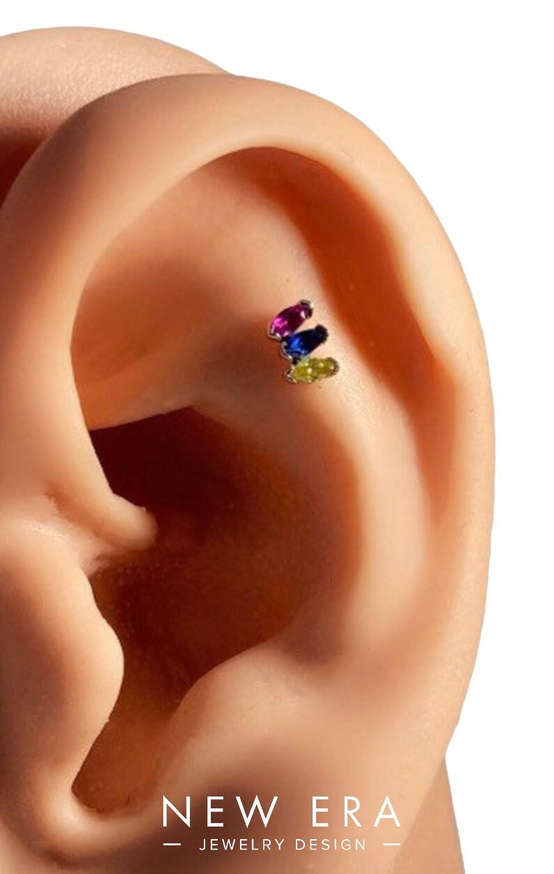 14 Karat Solid Gold Dermal/ 14 Gauge or 16gauge Gold End - Etsy