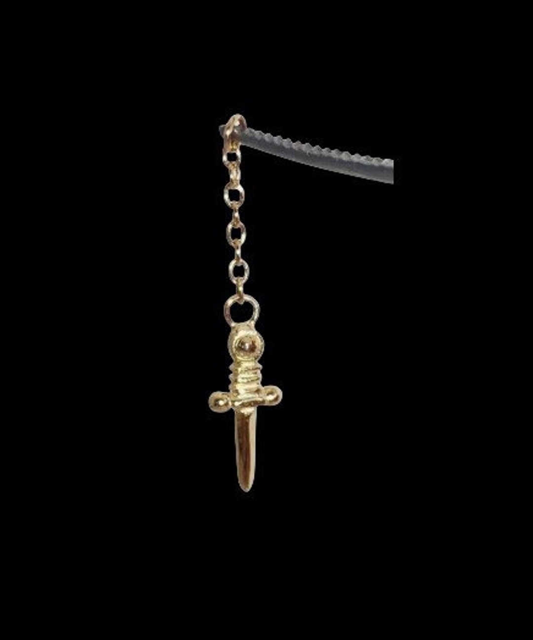 14k Solid Gold Dangle Dagger Attachment This Dangle Can Attach to Any ...