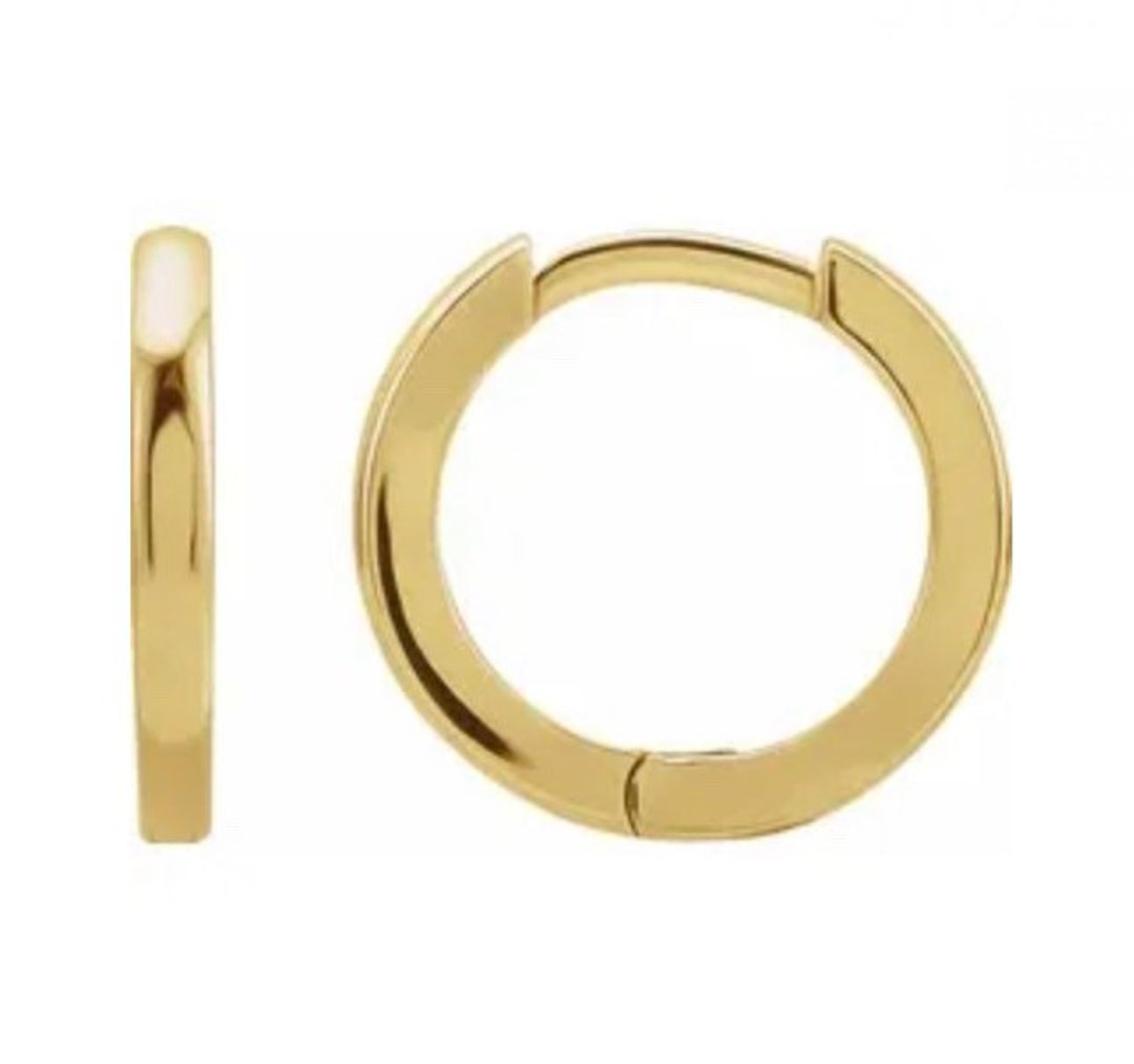 14 Karat Solid Gold Hinged Hoops. 14WG, 14RG, 14YG Perfect for Dangle ...
