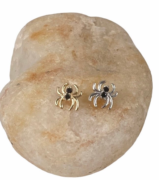 14k Gold Black Diamond Spiders. Sold Individually. 14g or 16g Threads ...