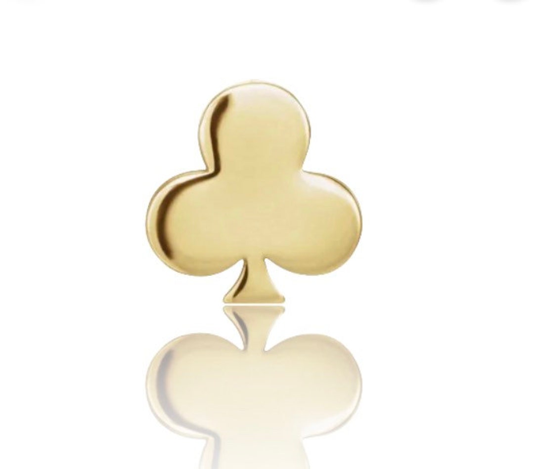 14K Solid Gold Club Decorative End, Club Threadless, Threaded, Dermal ...