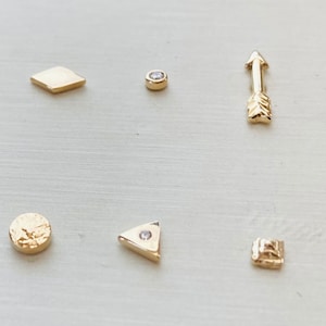 14-karat Gold Dermal Options Arrow, Bezel Cz, Diamond Shape, Flat ...