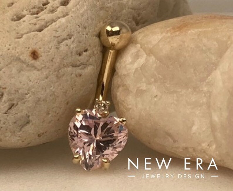 14 Karat Solid Gold Belly Button Ring Navel Ring 14 - Etsy