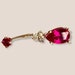 14 Karat Solid Gold J Barbell Belly Button Ring. Ruby Navel Ring ...