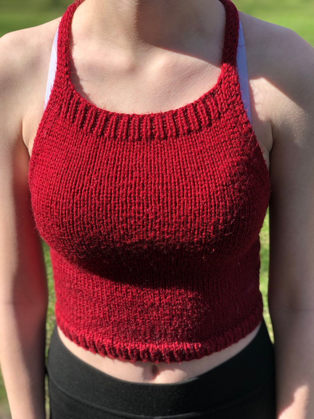 Knit Cross Back Crop Top - Etsy