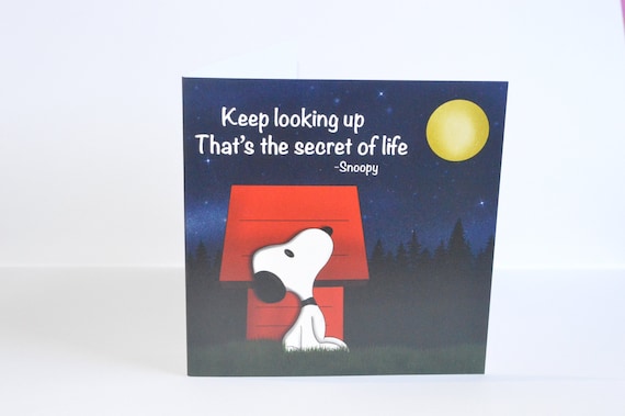 Keep Looking up That's the Secret of Life Snoopy - Etsy